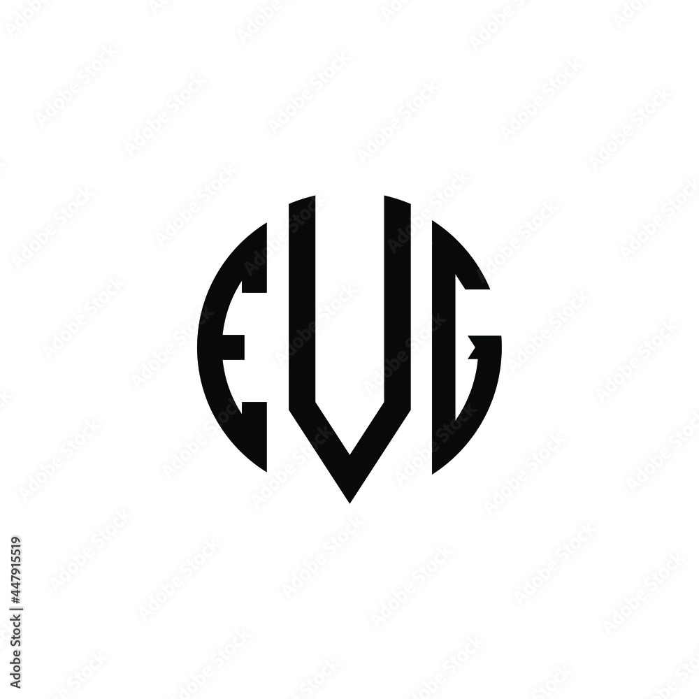 Vecteur Stock EVG letter logo design. EVG letter in circle shape. EVG ...