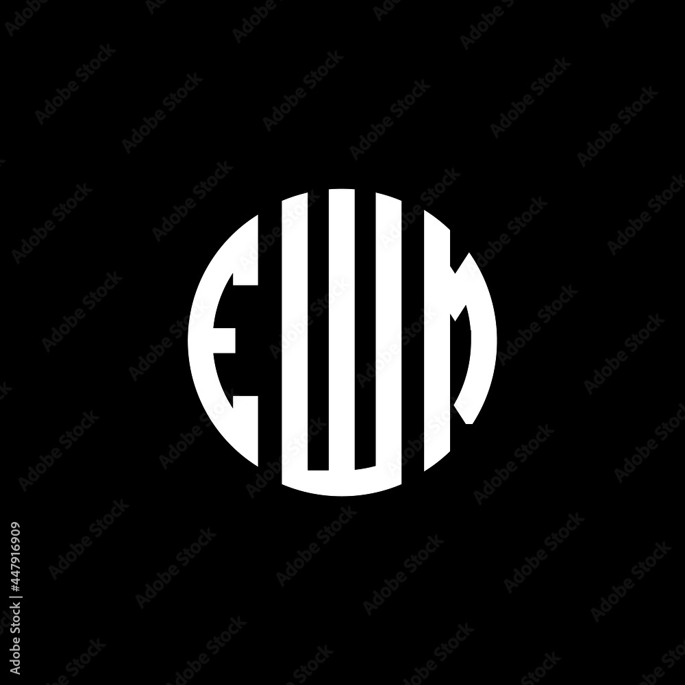 EWM letter logo design. EWM letter in circle shape. EWM Creative three ...