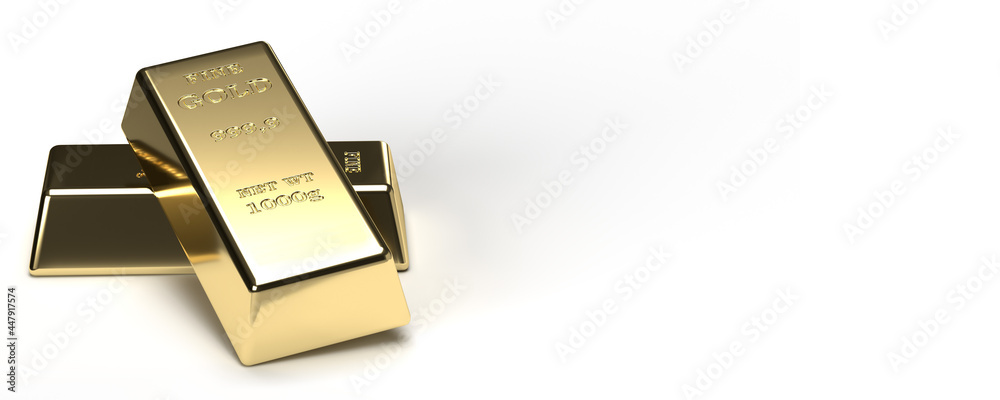 Banking, business and investment concept: 3d render pure Gold bars on ...