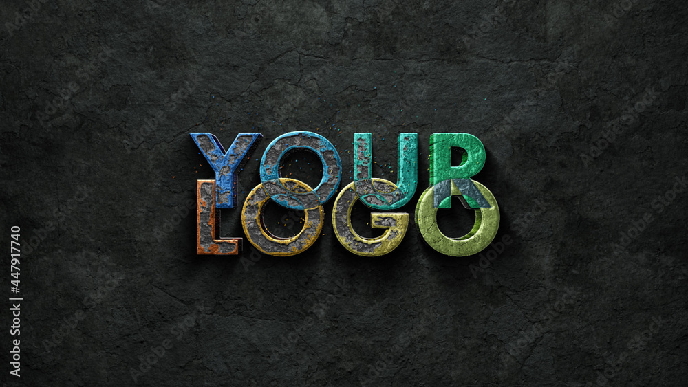 Peeling Paint Logo Stock Template | Adobe Stock