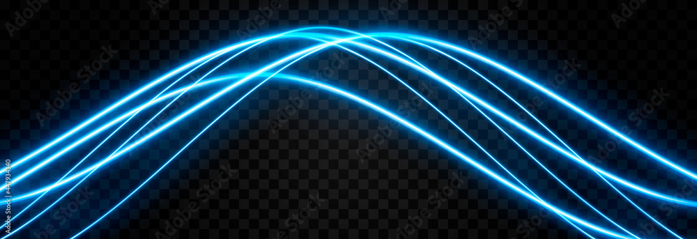 Vector glowing light lines. Neon light, electric light, light effect ...