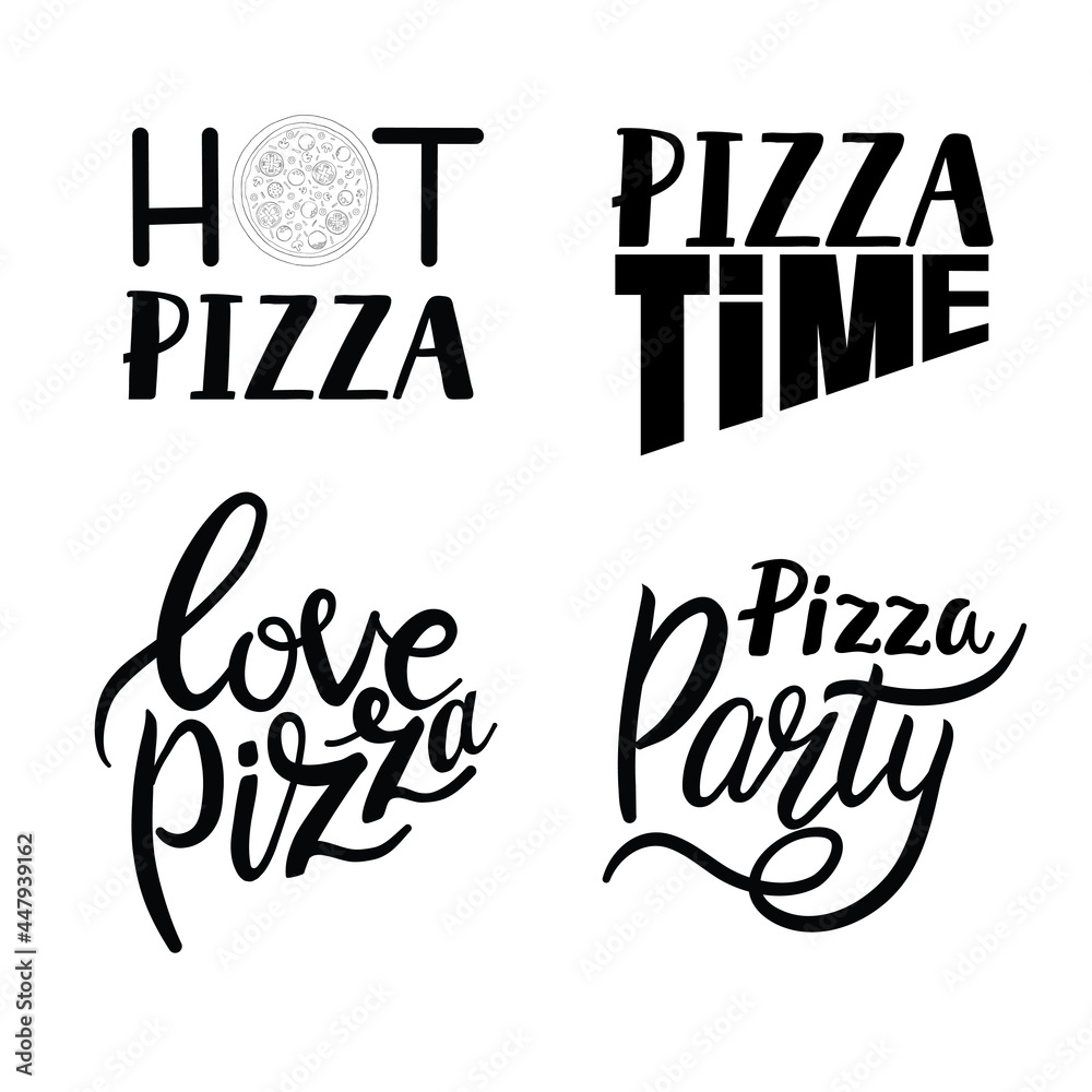 Pizza lettering quotes. Italian pizza, fast food lettering quotes ...