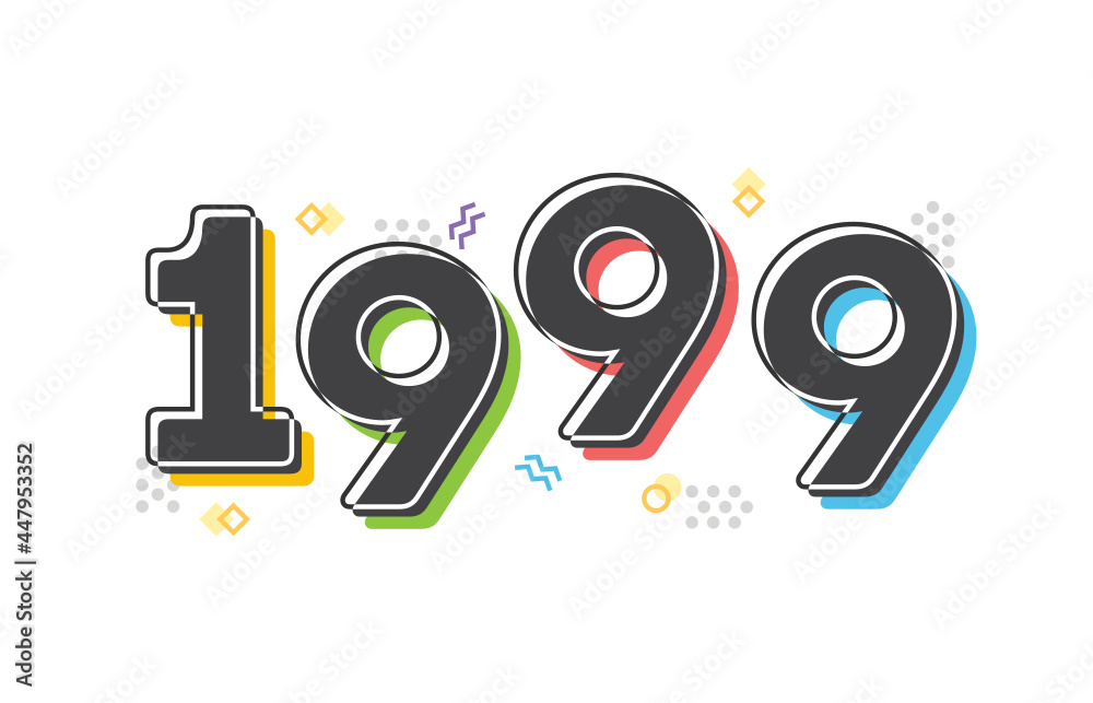 1999 Text, 90's Kid, 1990's Typography, Retro Text, 1999 Font, 20th ...