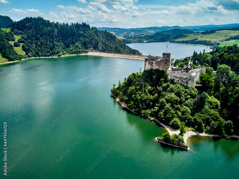 Beautiful Aerial Panoramic View Of Niedzica Castle Also Known As Beautiful Aerial Panoramic View Of Niedzica Castle Also Known As