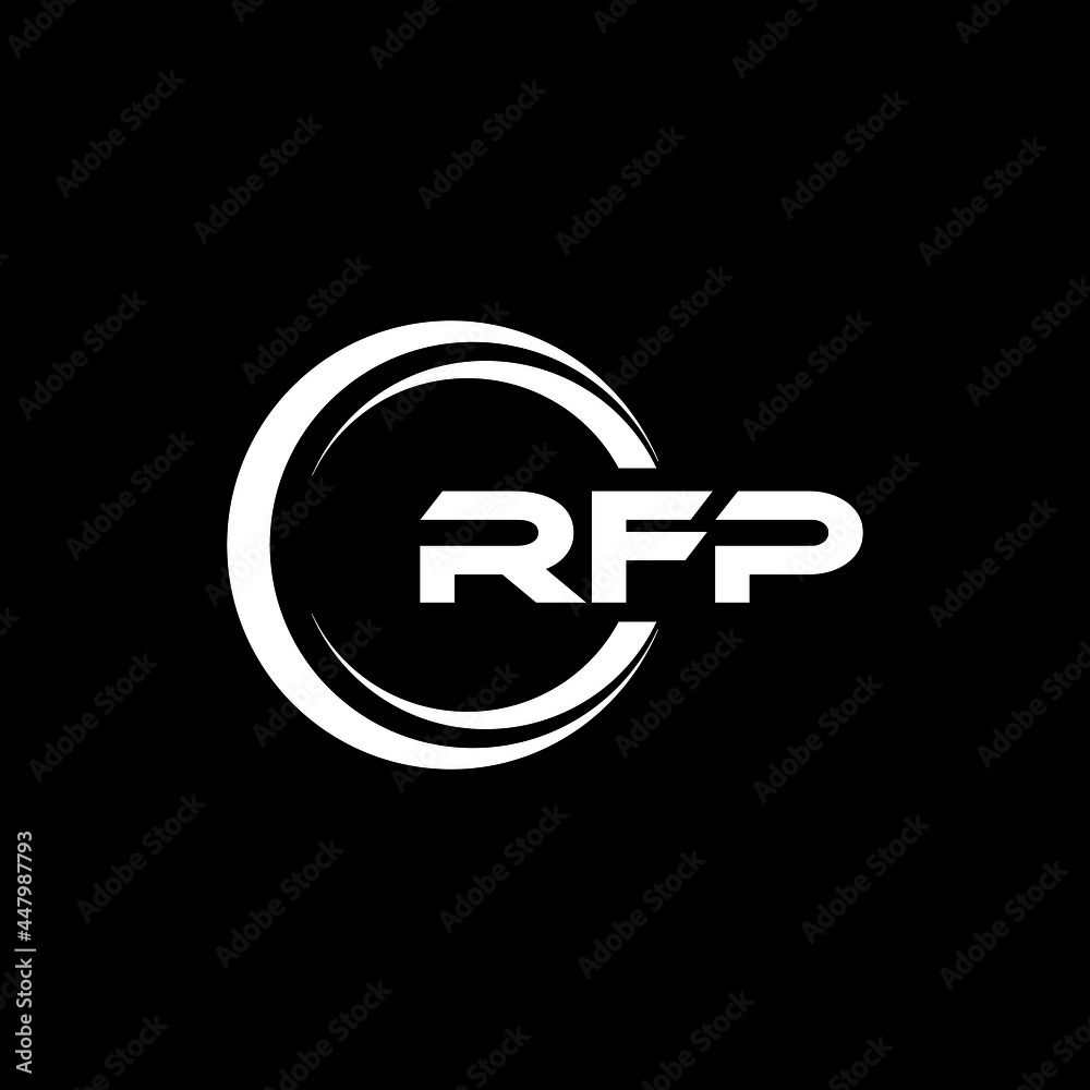 RFP letter logo design with black background in illustrator, vector ...