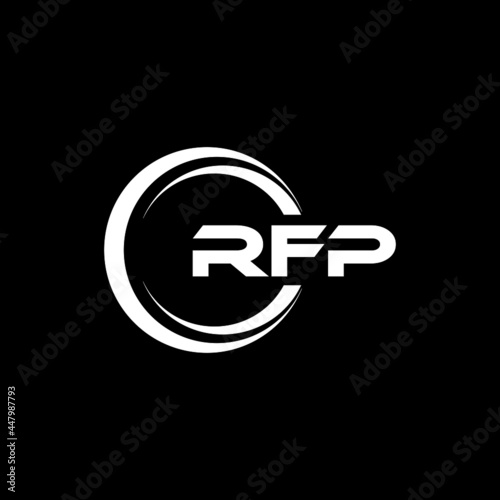RFP letter logo design with black background in illustrator, vector ...