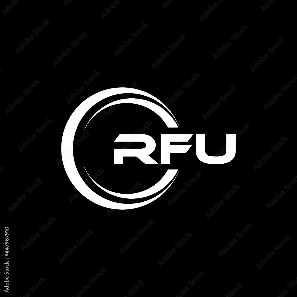 RFU letter logo design with black background in illustrator, vector ...