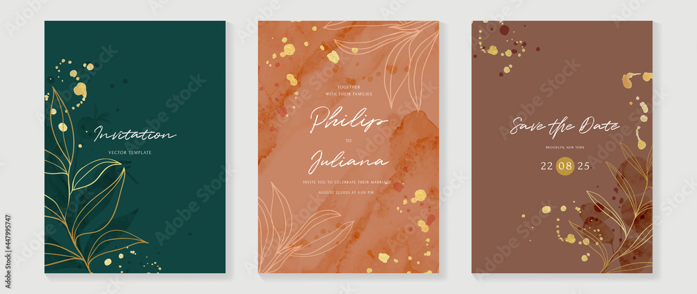 Abstract art background vector. Luxury invitation card background with ...