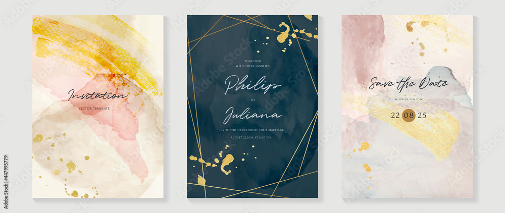 Abstract art background vector. Luxury invitation card background with ...