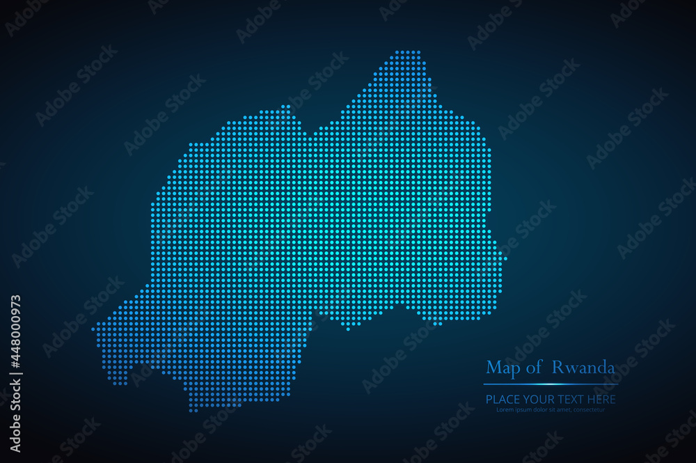 Dotted map of Rwanda. Vector EPS10. Stock Vector | Adobe Stock