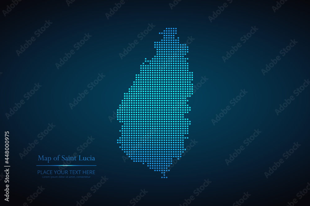 Dotted map of Saint Lucia. Vector EPS10. Stock Vector | Adobe Stock