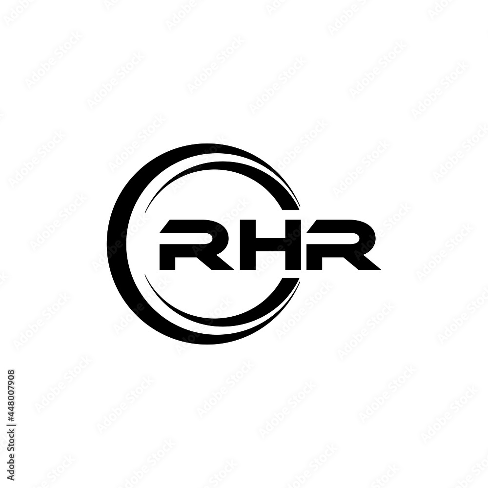RHR letter logo design with white background in illustrator, vector ...