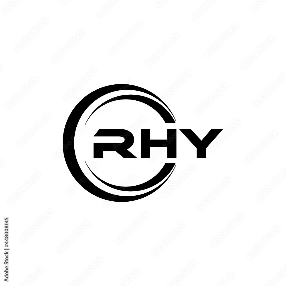 RHY letter logo design with white background in illustrator, vector ...
