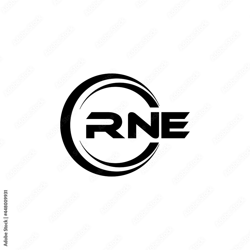 RNE letter logo design with white background in illustrator, vector ...