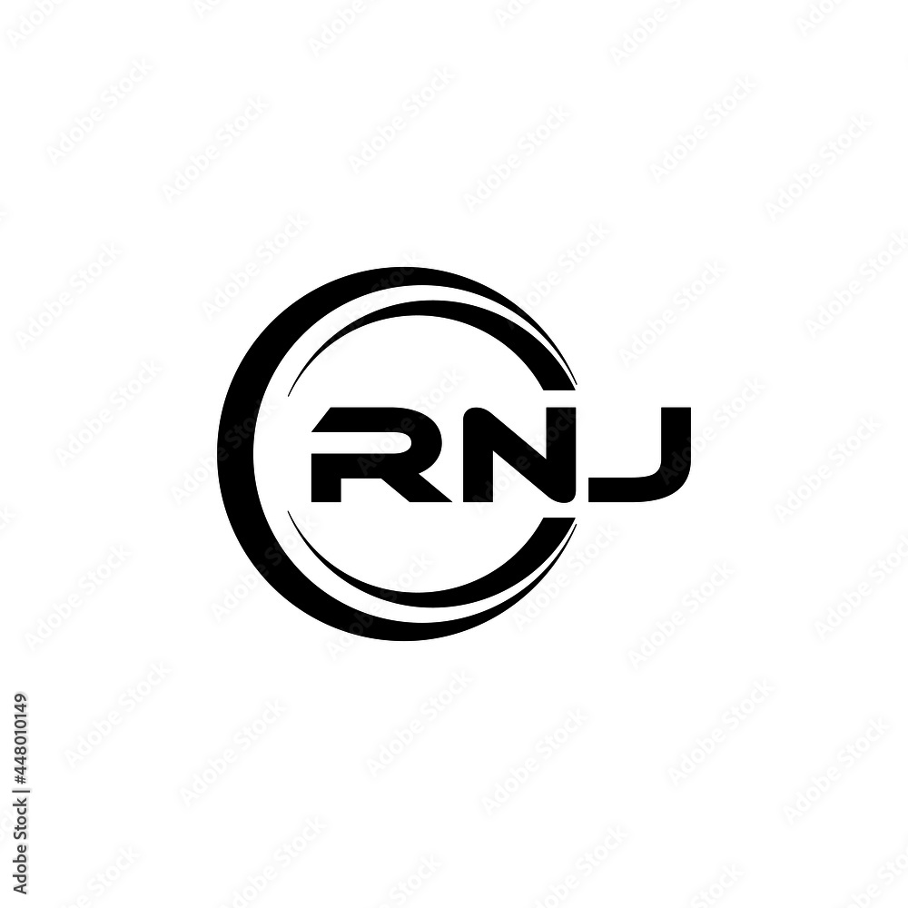 Vecteur Stock RNJ letter logo design with white background in ...
