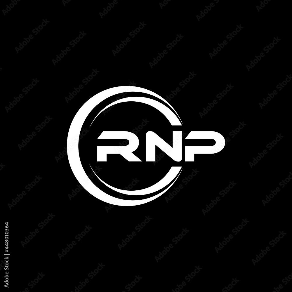 RNO letter logo design with black background in illustrator, vector ...