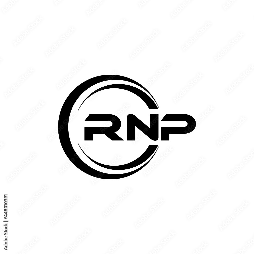 RNP letter logo design with white background in illustrator, vector ...