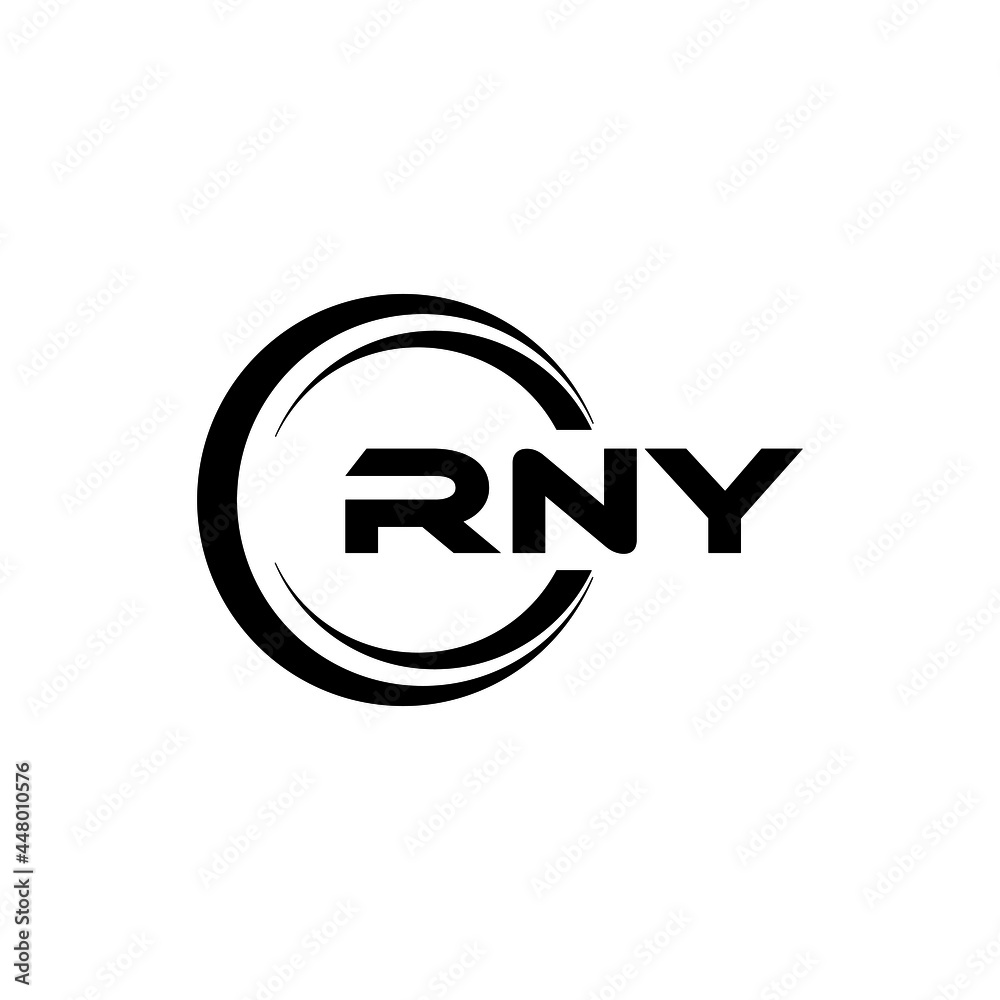 RNY letter logo design with white background in illustrator, vector ...