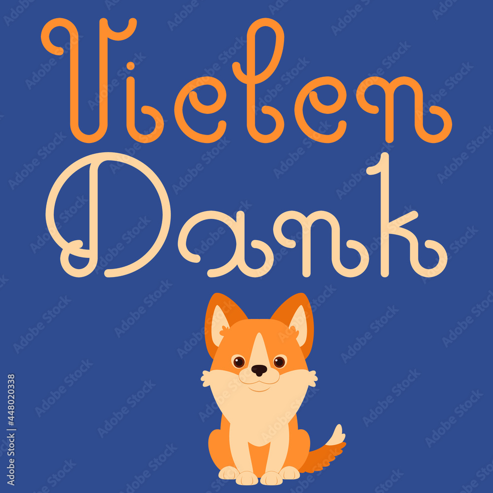 "Vielen Dank" hand drawn vector lettering in German, in English means ...