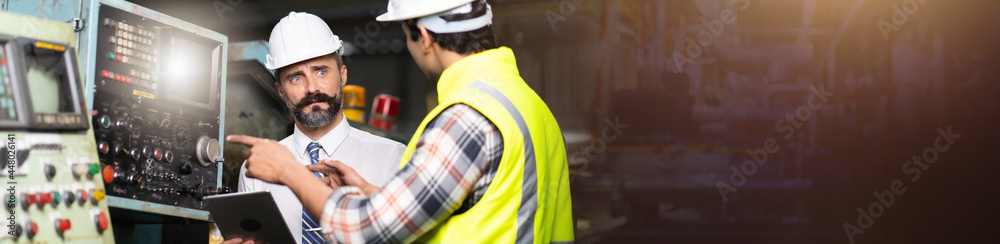 Angry engineer construction worker because machines have frequent ...