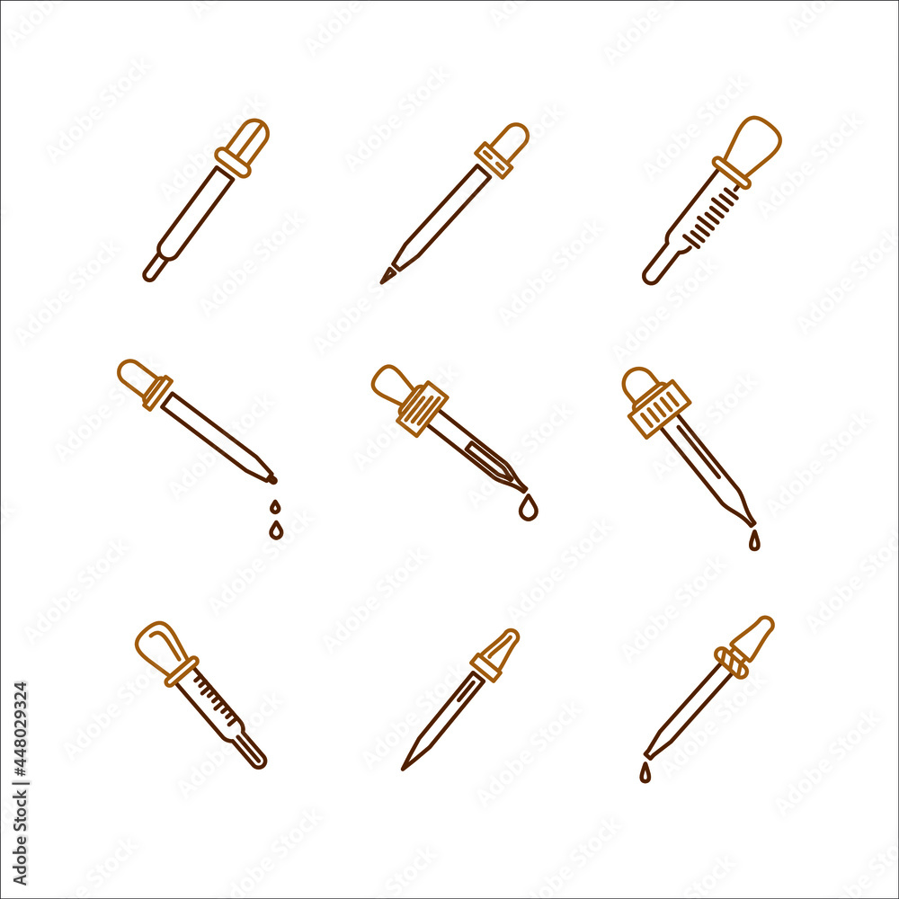 Dropper icon set. Dropper icon pack symbol vector elements for ...