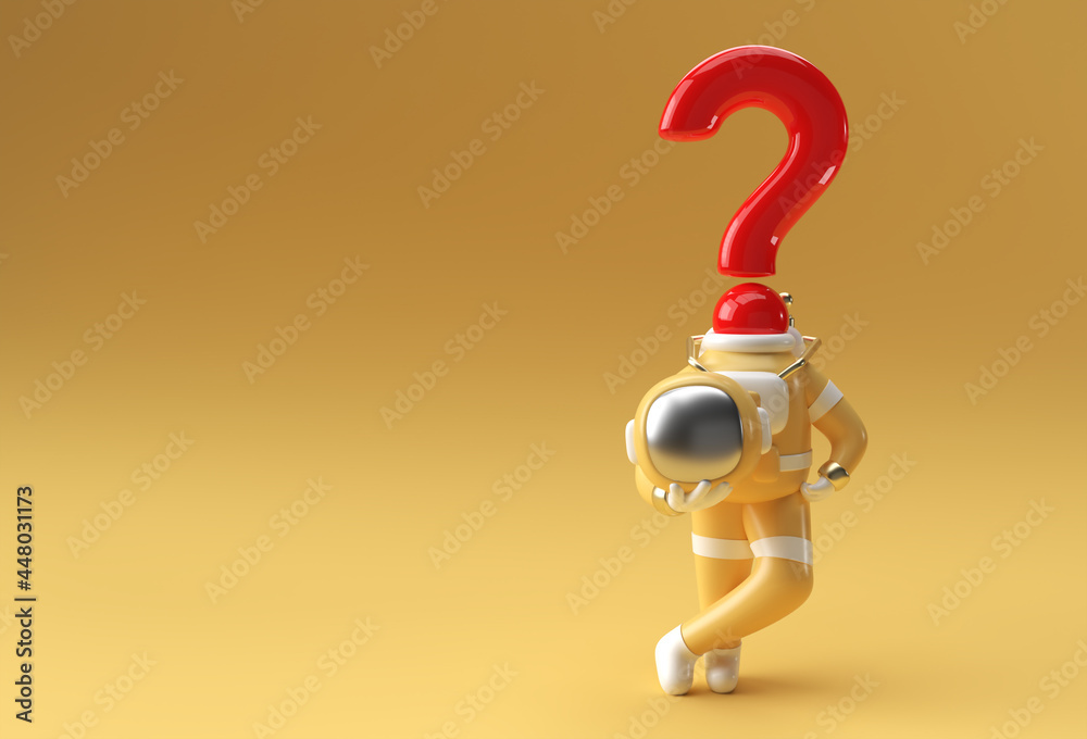 3d Render Astronaut Question Mark Instead of Head 3d illustration ...
