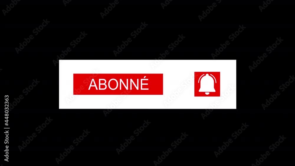 French Language Youtube Subscribe Button Animation with Alpha Channel ...