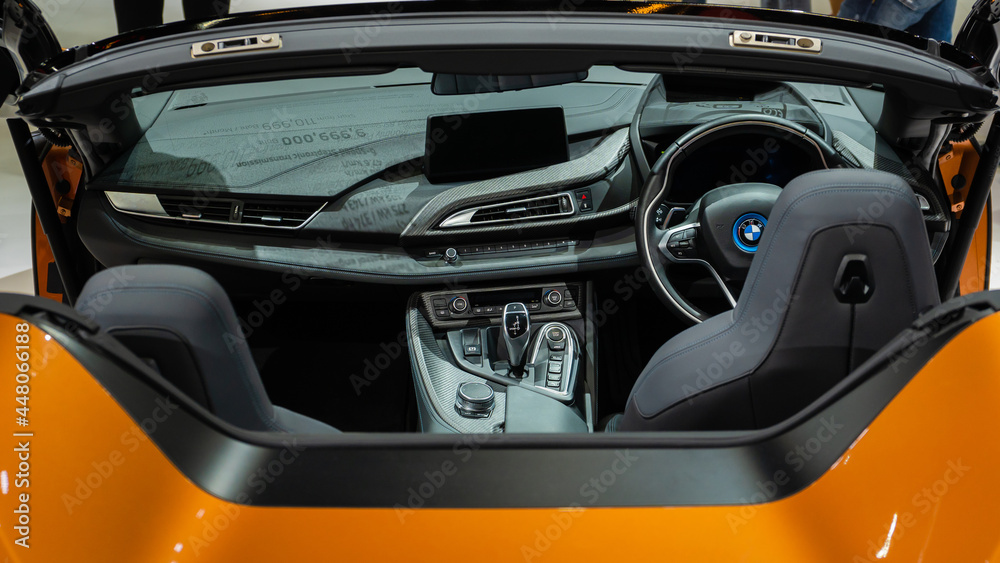 BMW i8 Roadster Plug-in Hybrid Super sport car with beautiful ...