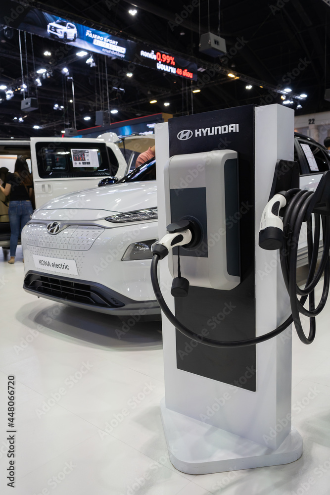 Hyundai KONA Electric Car concept with beautiful exhibition design boot ...