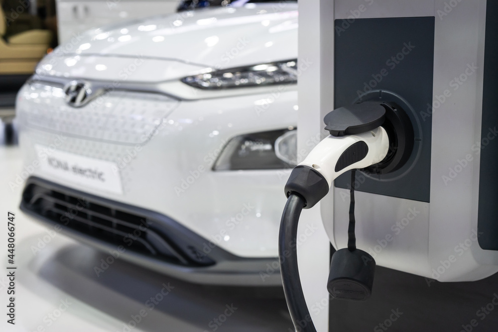 Hyundai KONA Electric Car concept with beautiful exhibition design boot ...