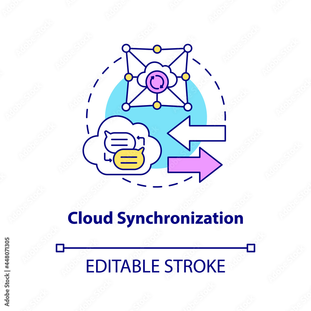 Cloud synchronization concept icon. Files backup online service. Data ...