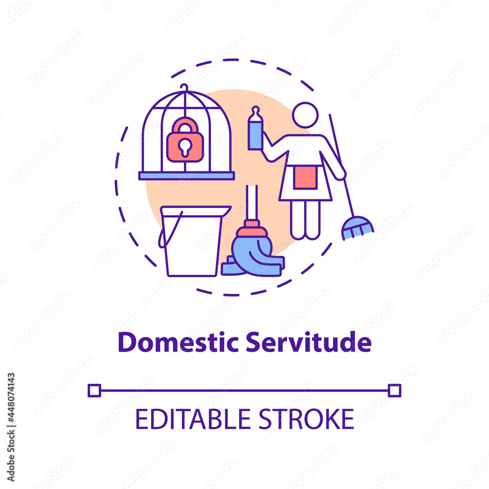 Domestic servitude concept icon. Domestic slavery abstract idea thin ...
