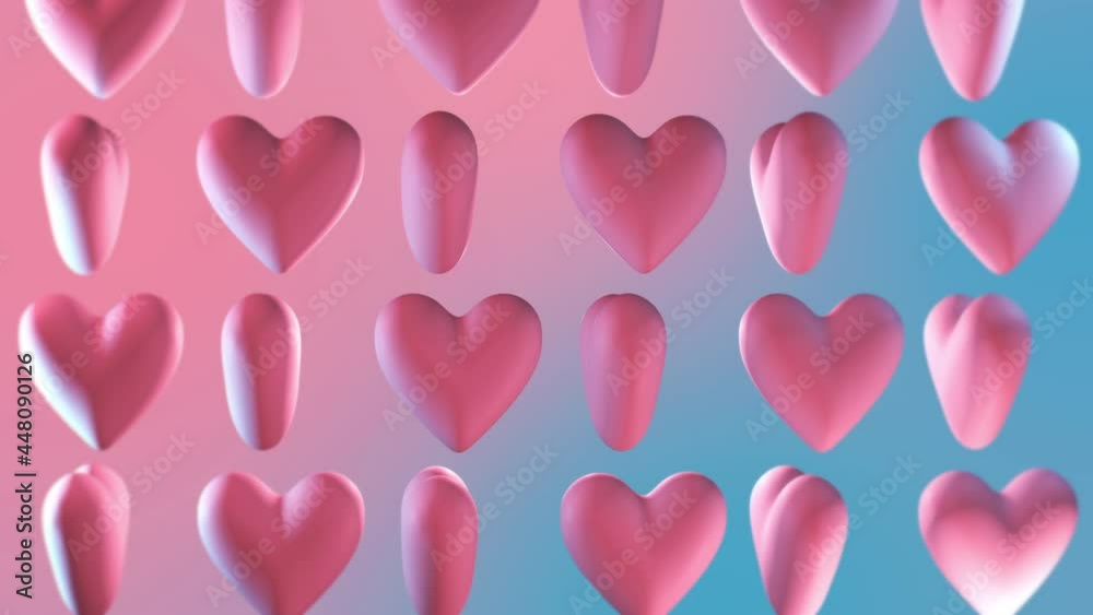 Love Symbols Moving Up And Spinning In Motion On Fancy Romantic ...