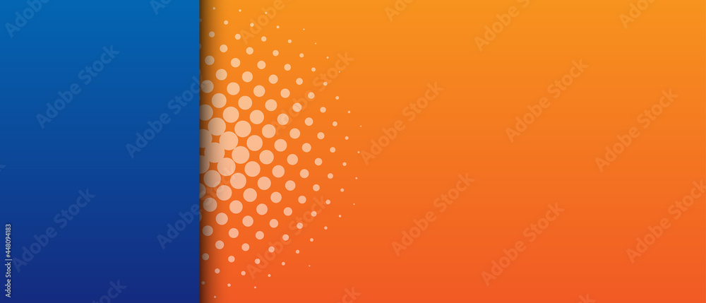 abstract blue and orange background with halftone Stock Vector | Adobe ...