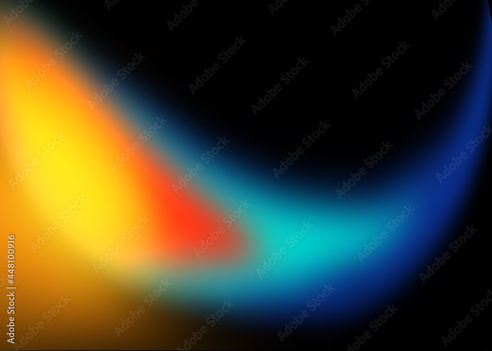 colorful rainbow gradient light on black. blurry gradient in abstract ...