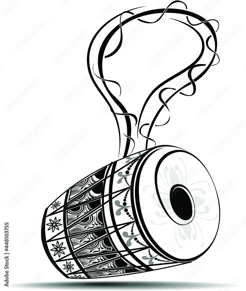 Indian wedding clip art of festival dhol dholak artistic symbol with ...