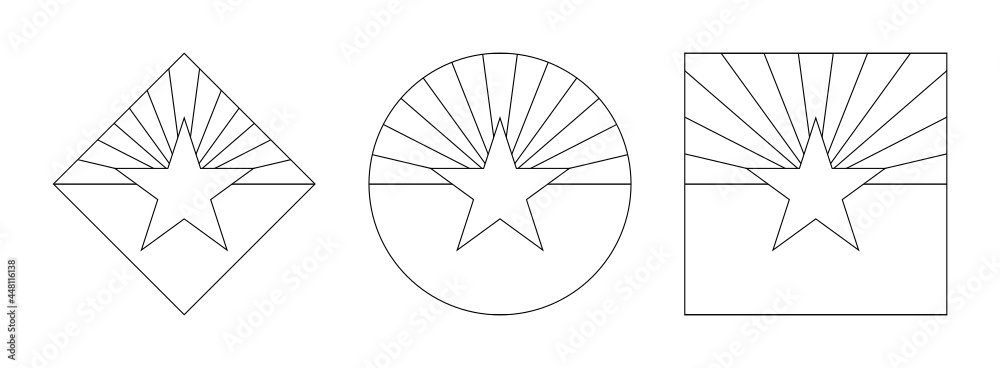 arizona flag outline set. isolated on white background. vector ...