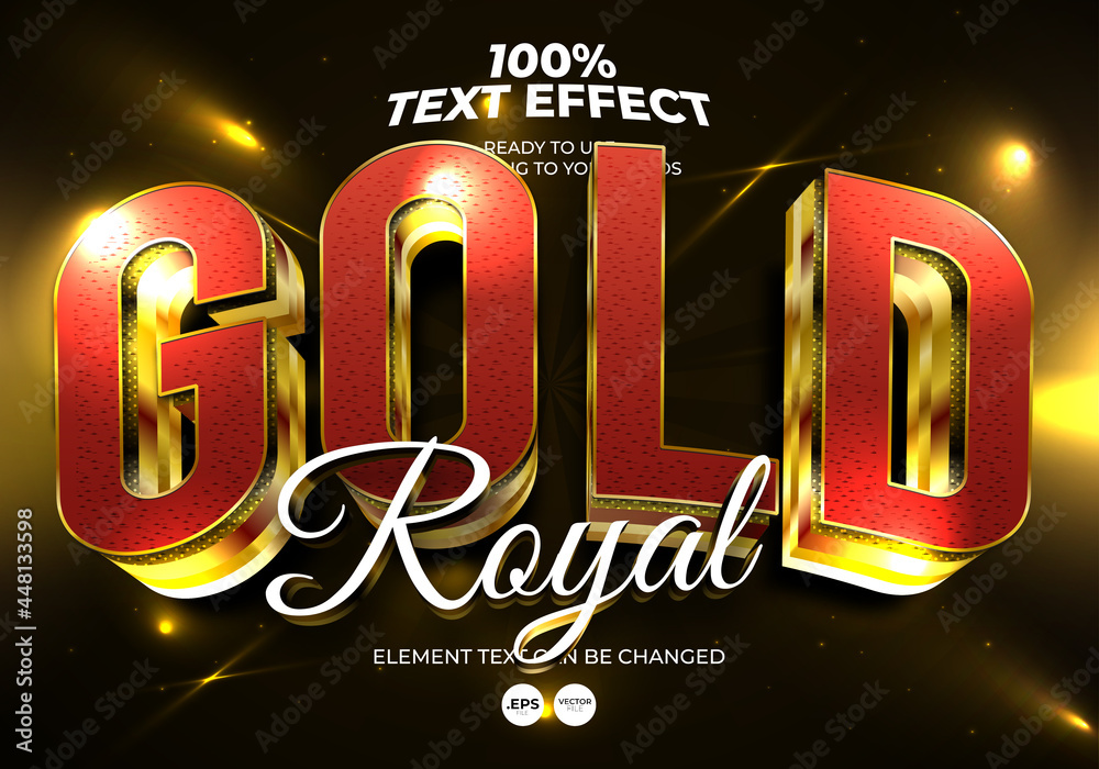Gold Royal Text Effect Stock Vector | Adobe Stock