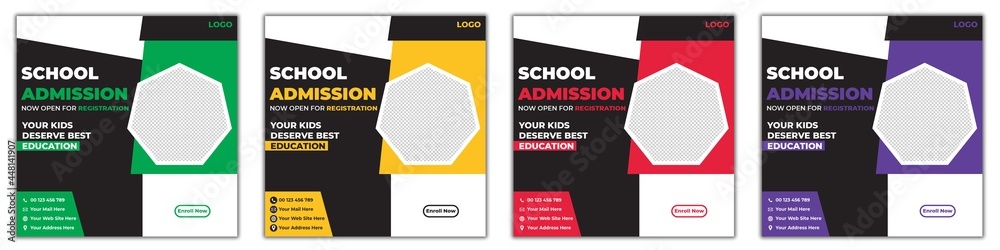 Back to School social media post design, School Admission Social Media ...