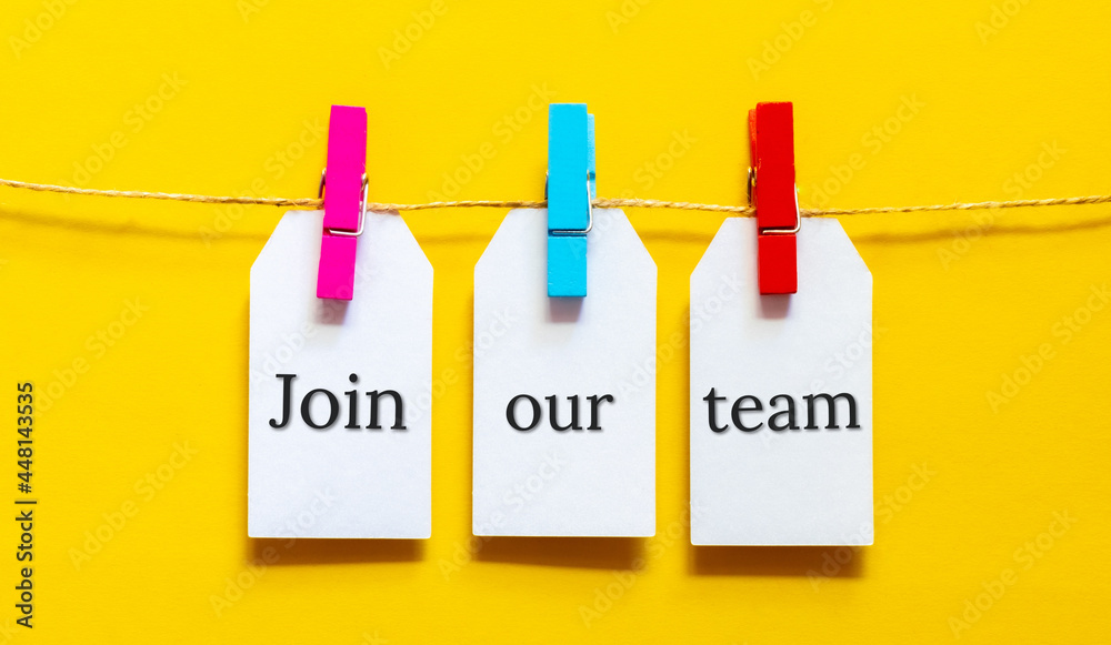 Join our team, teamwork. Opportunity to start a new job Stock Photo ...