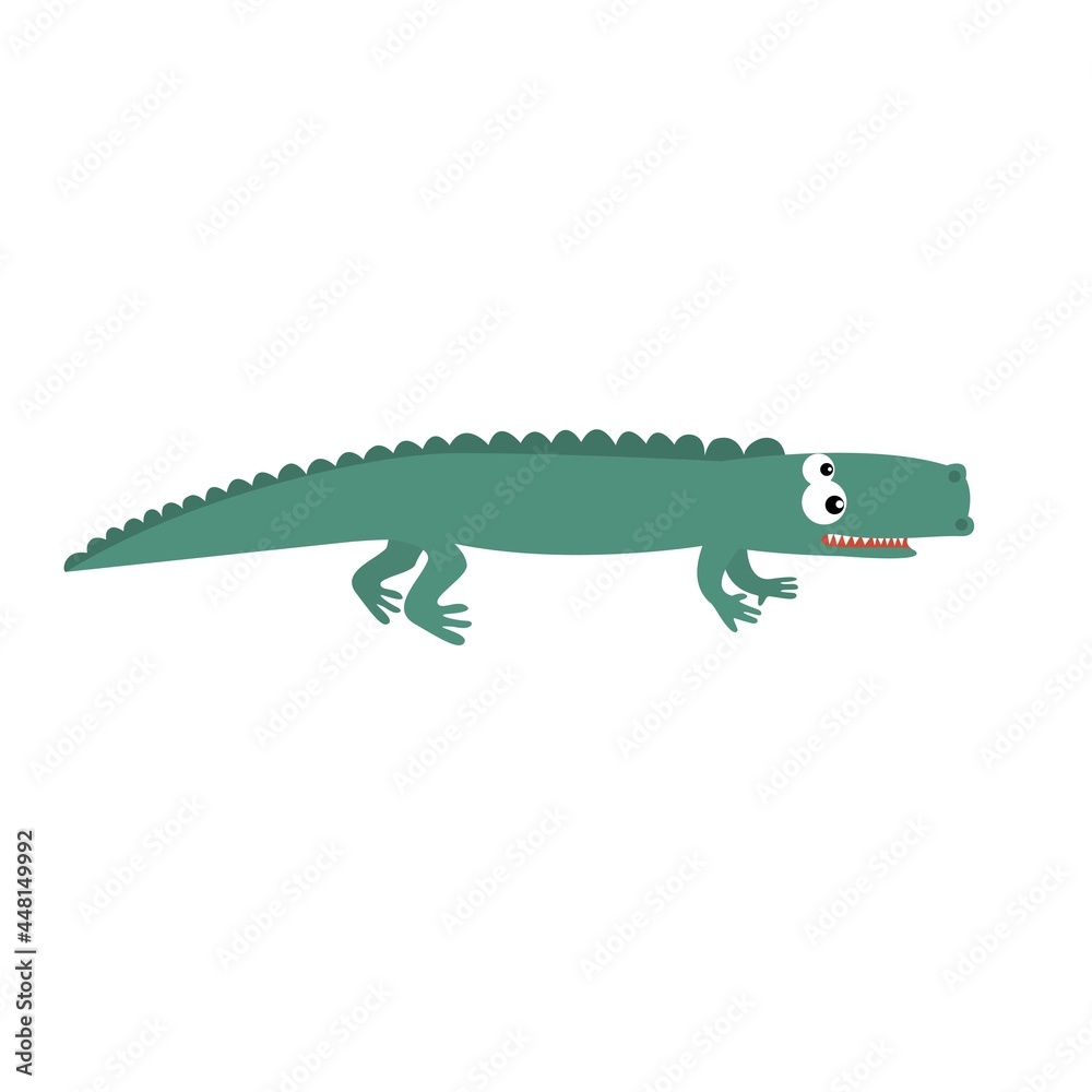 crocodile in 2d cartoon style. isolated vector Stock Vector | Adobe Stock