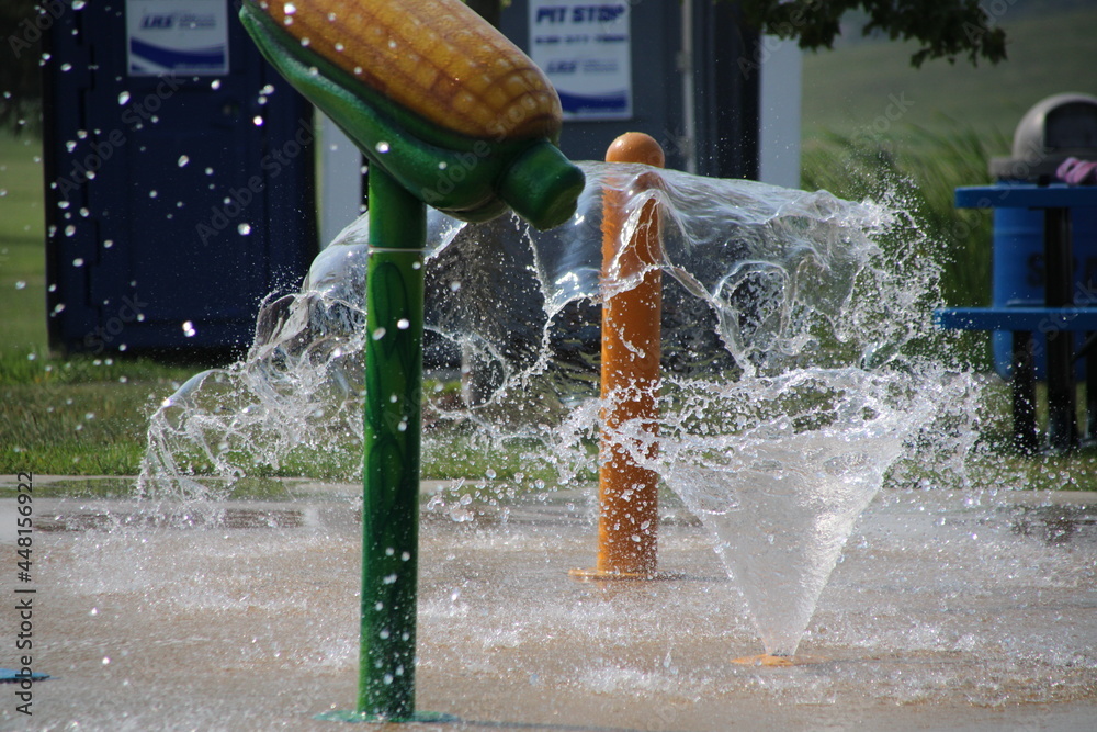 Splash pad in action Stock Photo | Adobe Stock