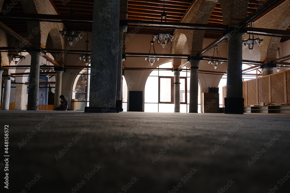 Inside the Alaeddin Keykubad Mosque (Cami) in Konya Turkey. Facade of ...