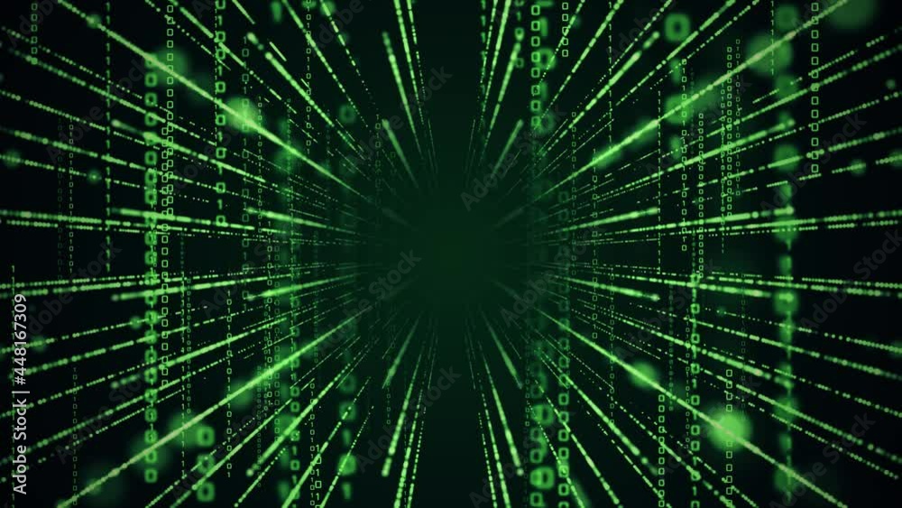 4K Matrix Hi Tech loop Background, Technology Tunnel, Digital Lines ...