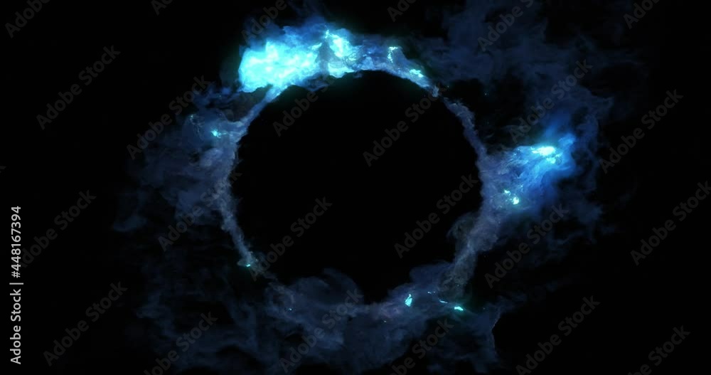 Dramatic Effect with Blue Plasma ring, Swirling and exploding smoke ...