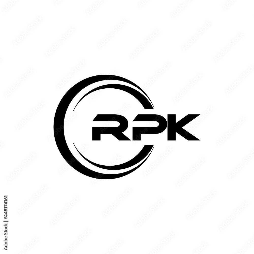 Vecteur Stock RPK letter logo design with white background in ...