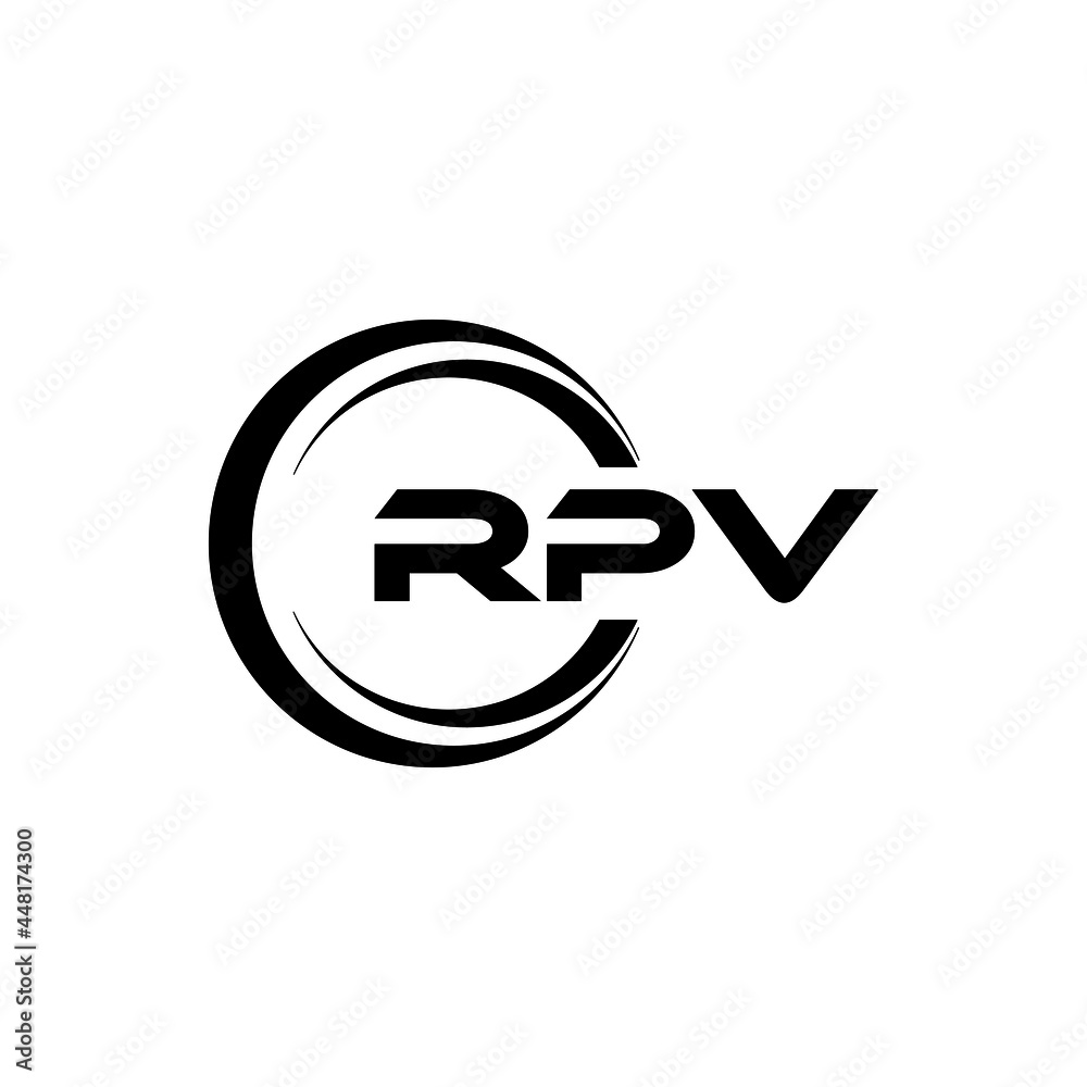 RPV letter logo design with white background in illustrator, vector ...