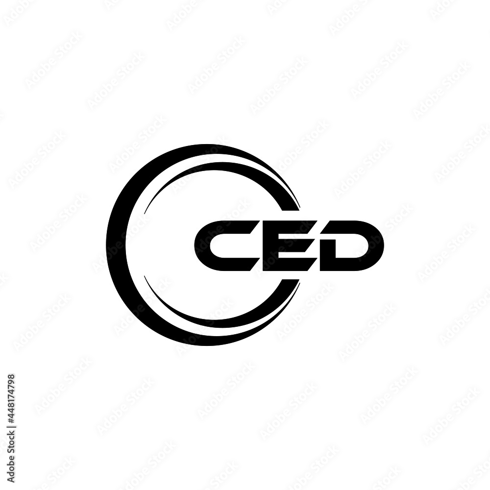 CED letter logo design with white background in illustrator, vector ...