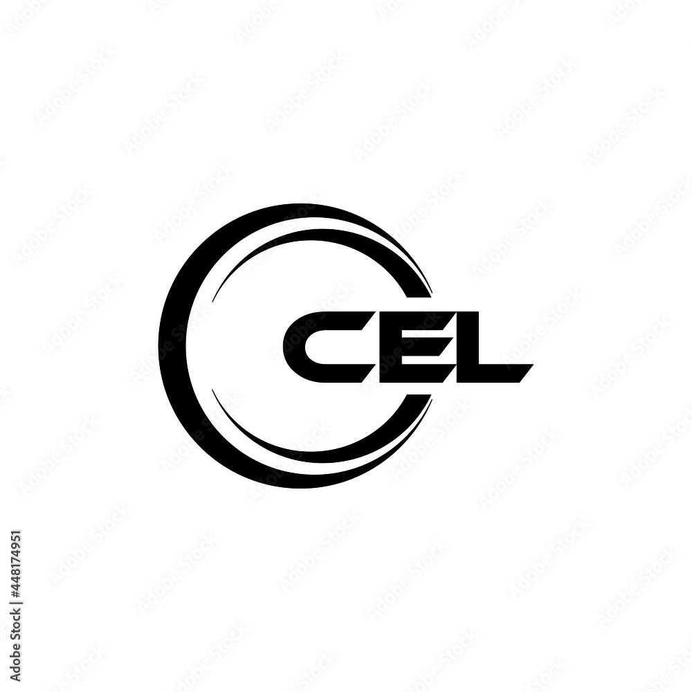 Vecteur Stock CEL letter logo design with white background in ...
