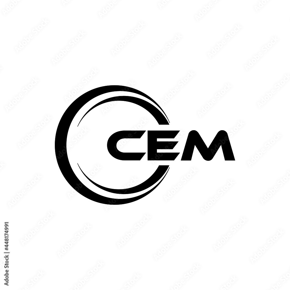 CEM letter logo design with white background in illustrator, vector ...